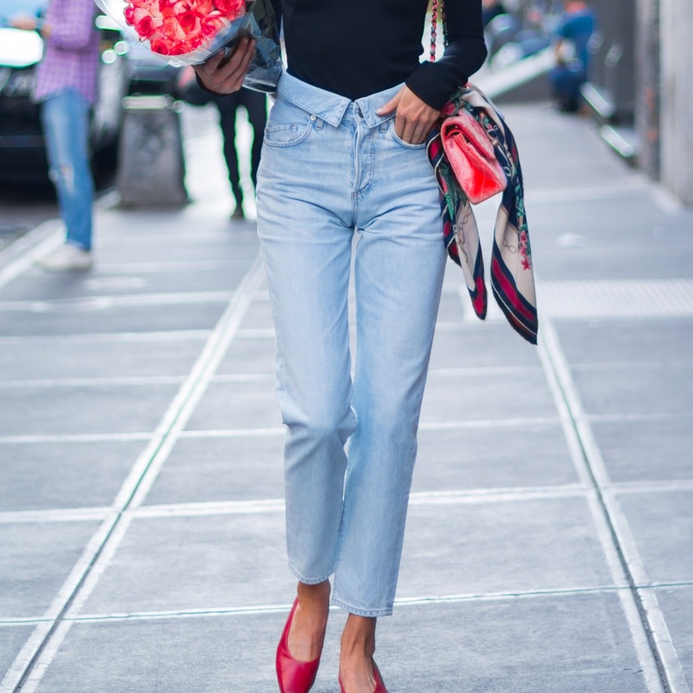 Jean Atelier Flip Top High-Rise Boyfriend Jeans - Gem